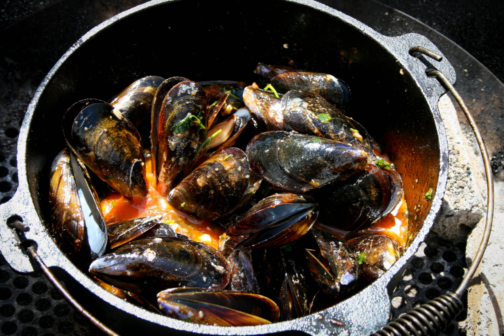 Miesmuscheln nach Buzara Art - Barbecue Rezepte